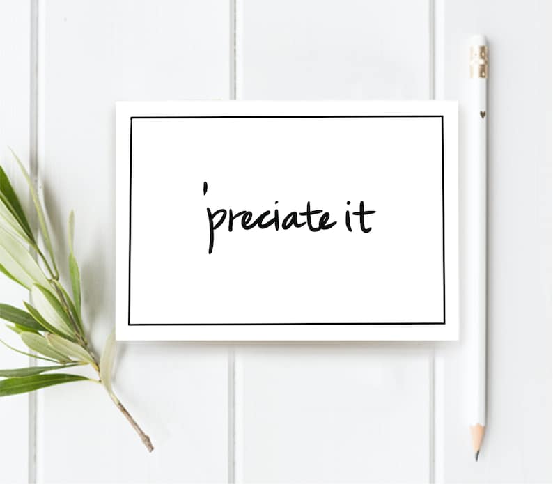 Set of 10 'preciate it Thank You Cards | Etsy