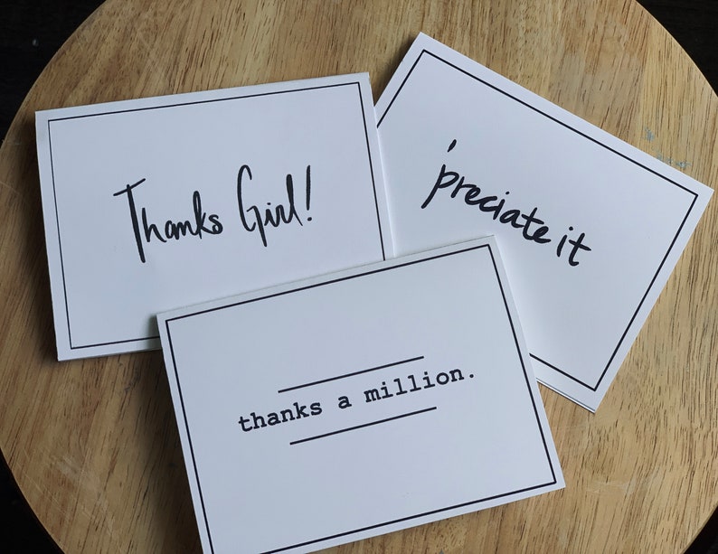 Set of 10 'preciate It Thank You Cards - Etsy