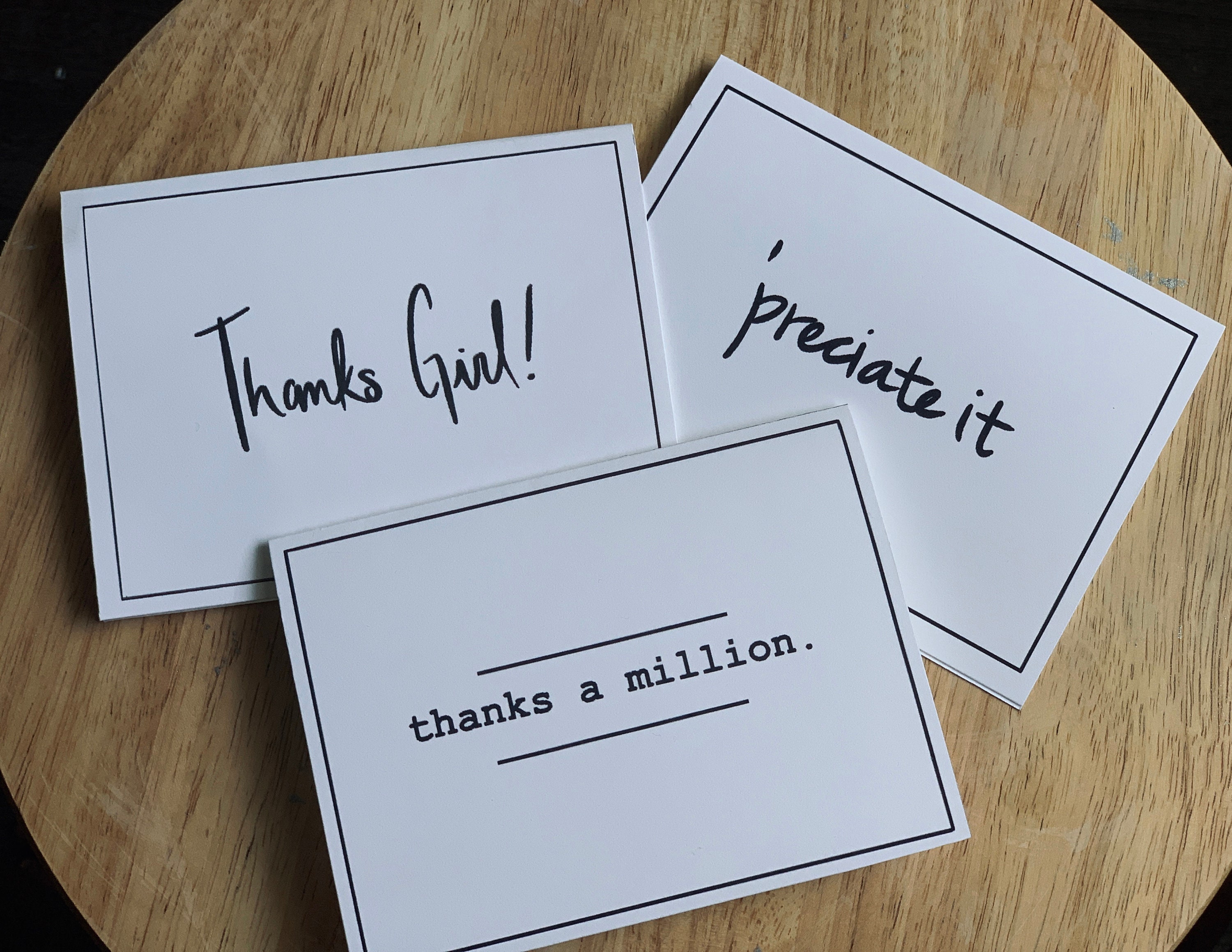 Set of 10 'preciate It Thank You Cards - Etsy
