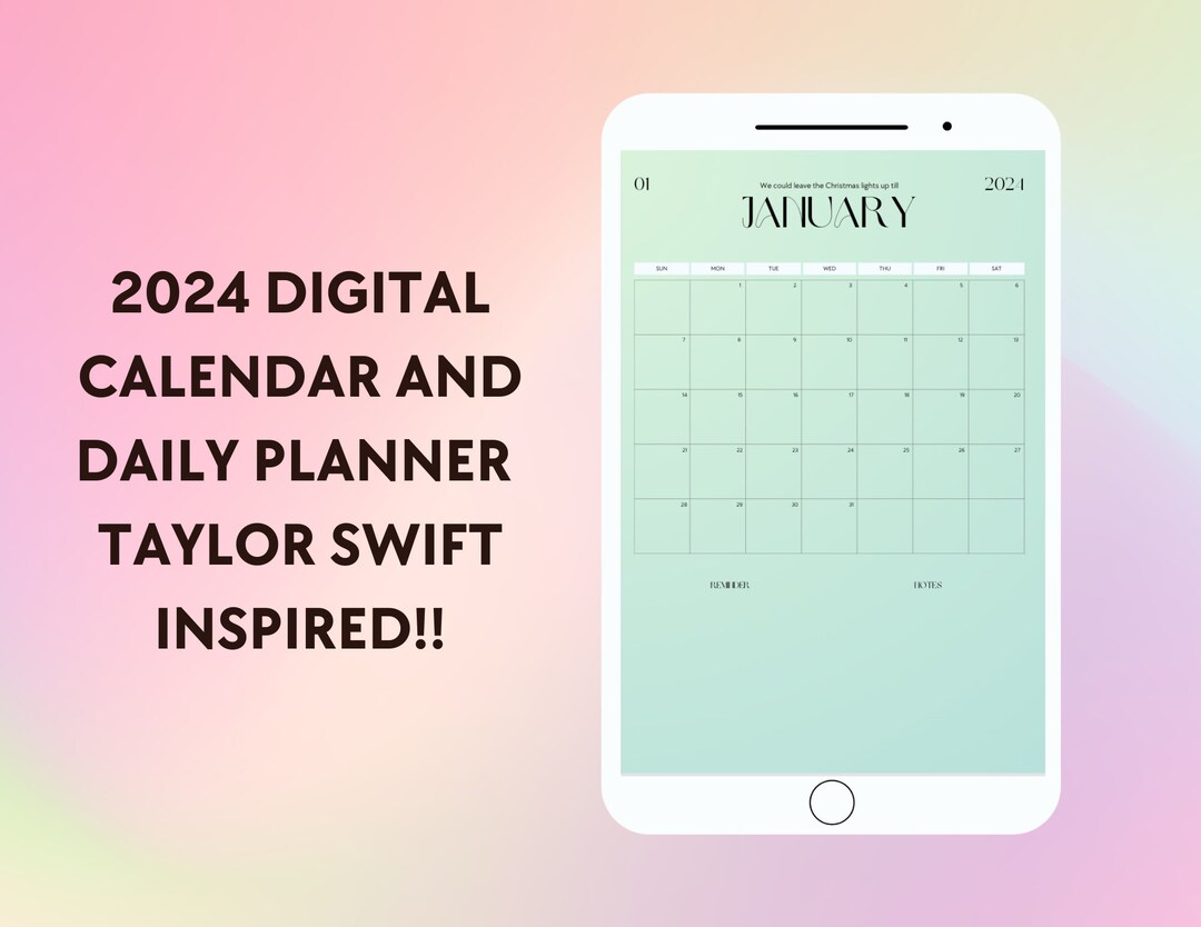 Printable TAYLOR SWIFT Inspired Planner and Calendar 2024 Digital ...