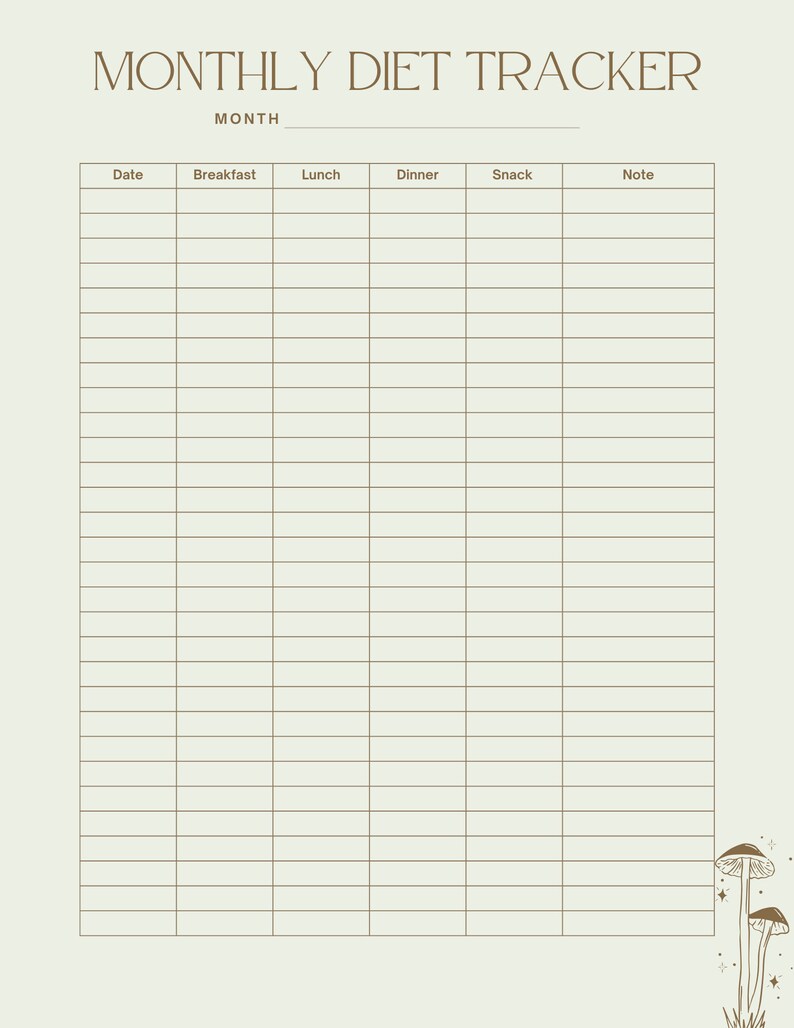 Printable Healthy Eating Diet Planner - Etsy