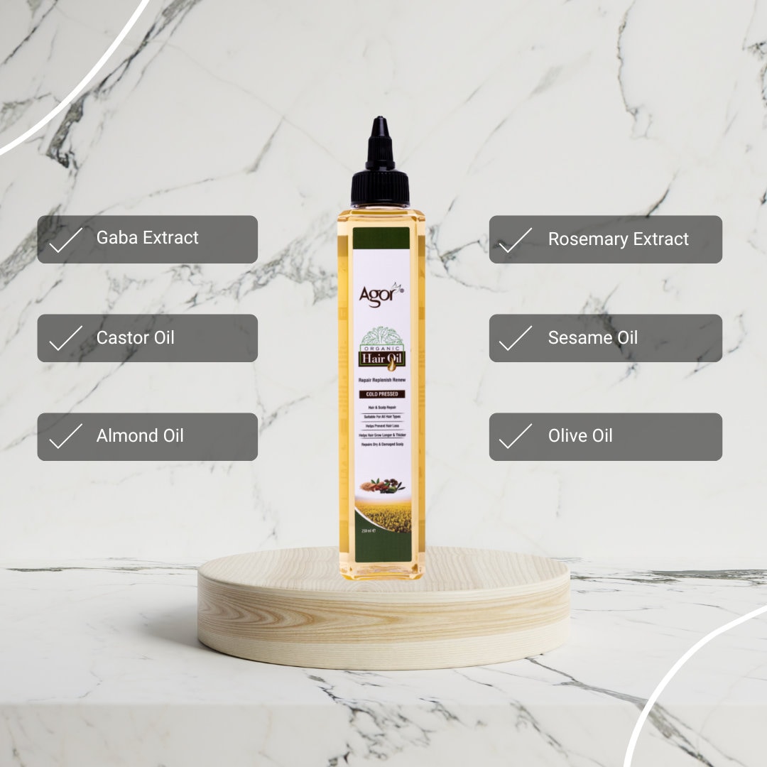 Agor 100% Organic Hair Oil (250ml) for Luxurious Locks-natural Hair ...