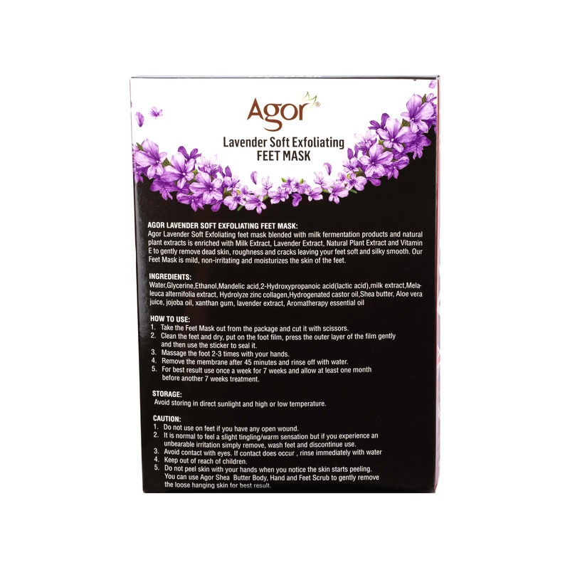 Agor Lavender Soft Exfoliating Feet Mask ( 7 Pairs) - Etsy