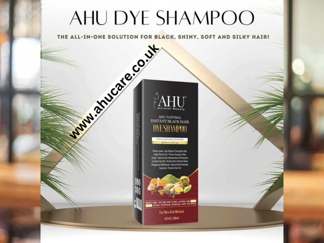 AHU Natural Instant Black Hair Dye Shampoo - Etsy