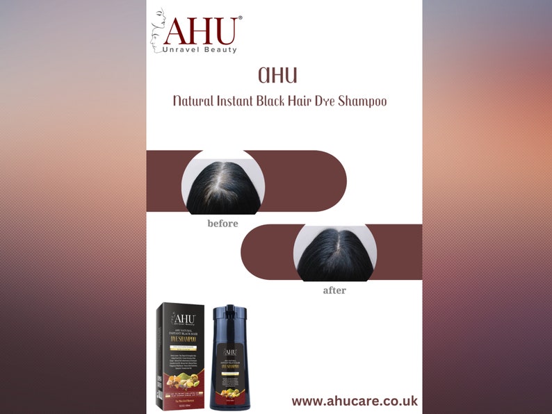 AHU Natural Instant Black Hair Dye Shampoo - Etsy