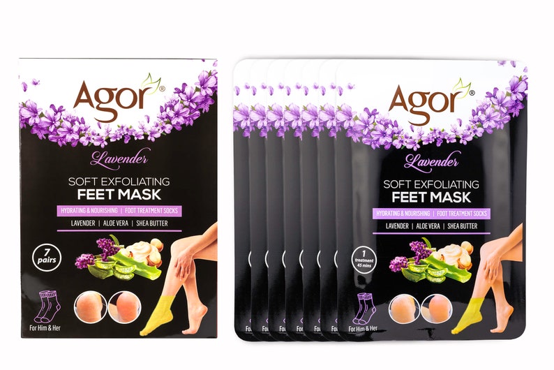 Agor Lavender Soft Exfoliating Feet Mask ( 7 Pairs) - Etsy