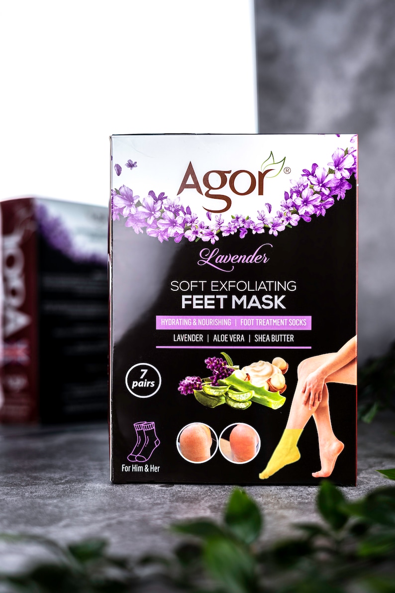 Agor Lavender Soft Exfoliating Feet Mask ( 7 Pairs) - Etsy