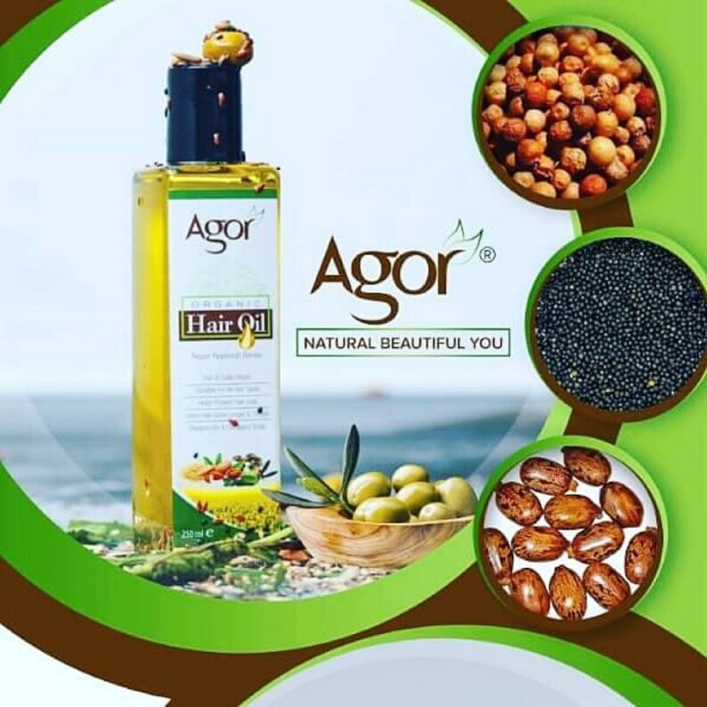 Agor 100% Organic Hair Oil Hair Growth & Prevent Hair Loss | Etsy
