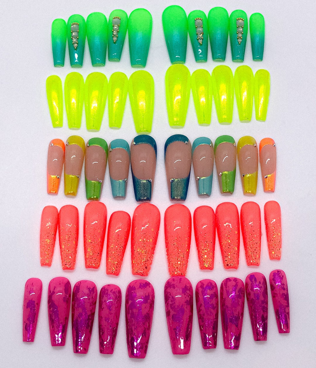 Summer Nail Bundle Summer Nails Bright Nails Neon Nails Colorful Nails
