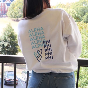 Alpha Phi Hearts Sorority Sweatshirt Hoodie APHI A PHI - Etsy