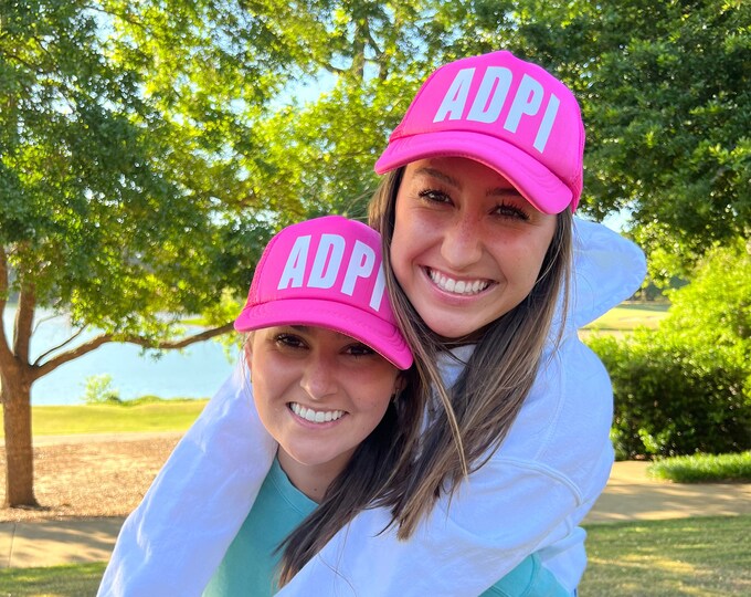 Any Sorority Trucker Hat in Pink Orange Green or Blue Chi Omega Sdt ...