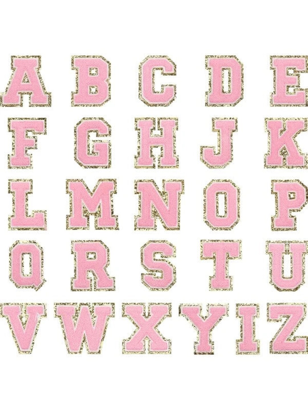 Light Pink Letter Iron on Patches - Etsy