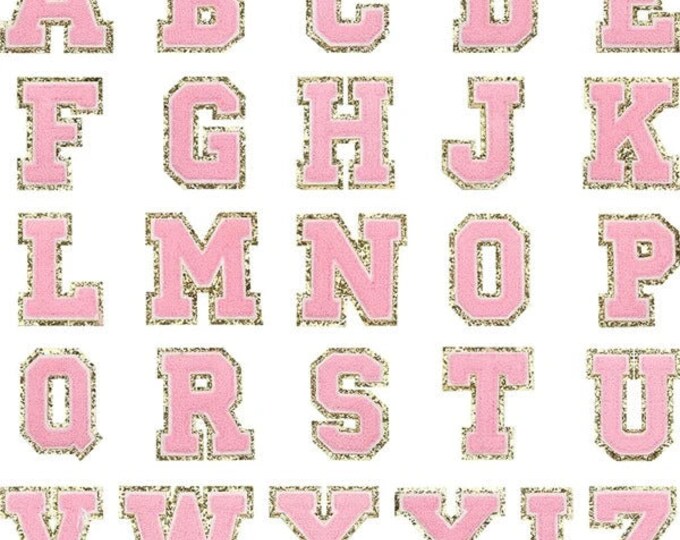 Light Pink Letter Iron on Patches - Etsy