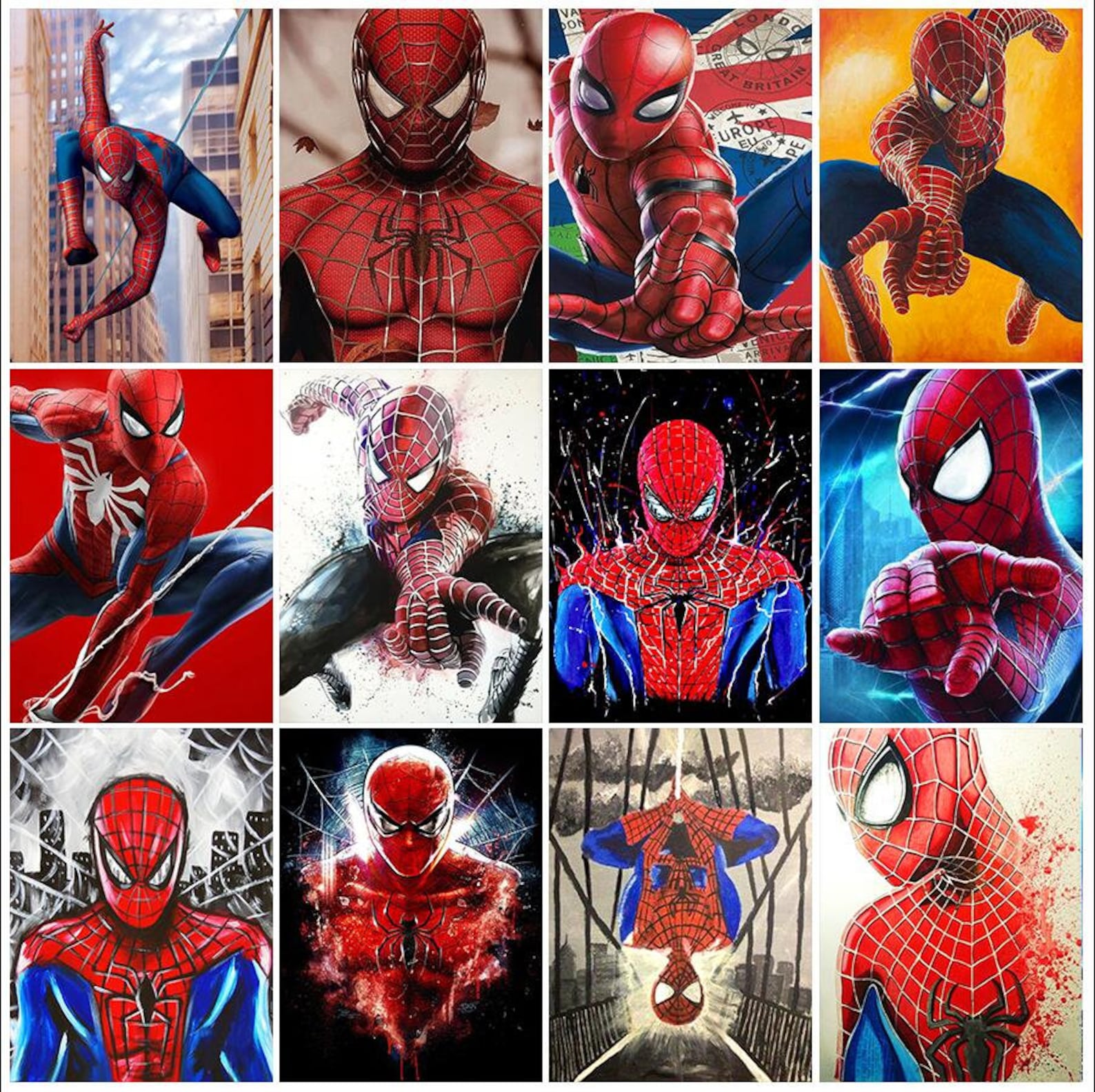 Spiderman 5d Diamond Painting Full Square Round Drill Cross | Etsy