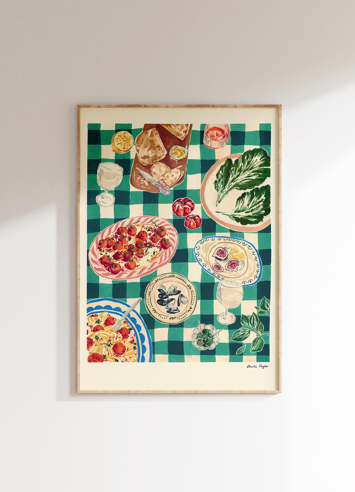 Dinner Table Art Print, Picnic Print, Dinner Poster, Kitchen Print ...