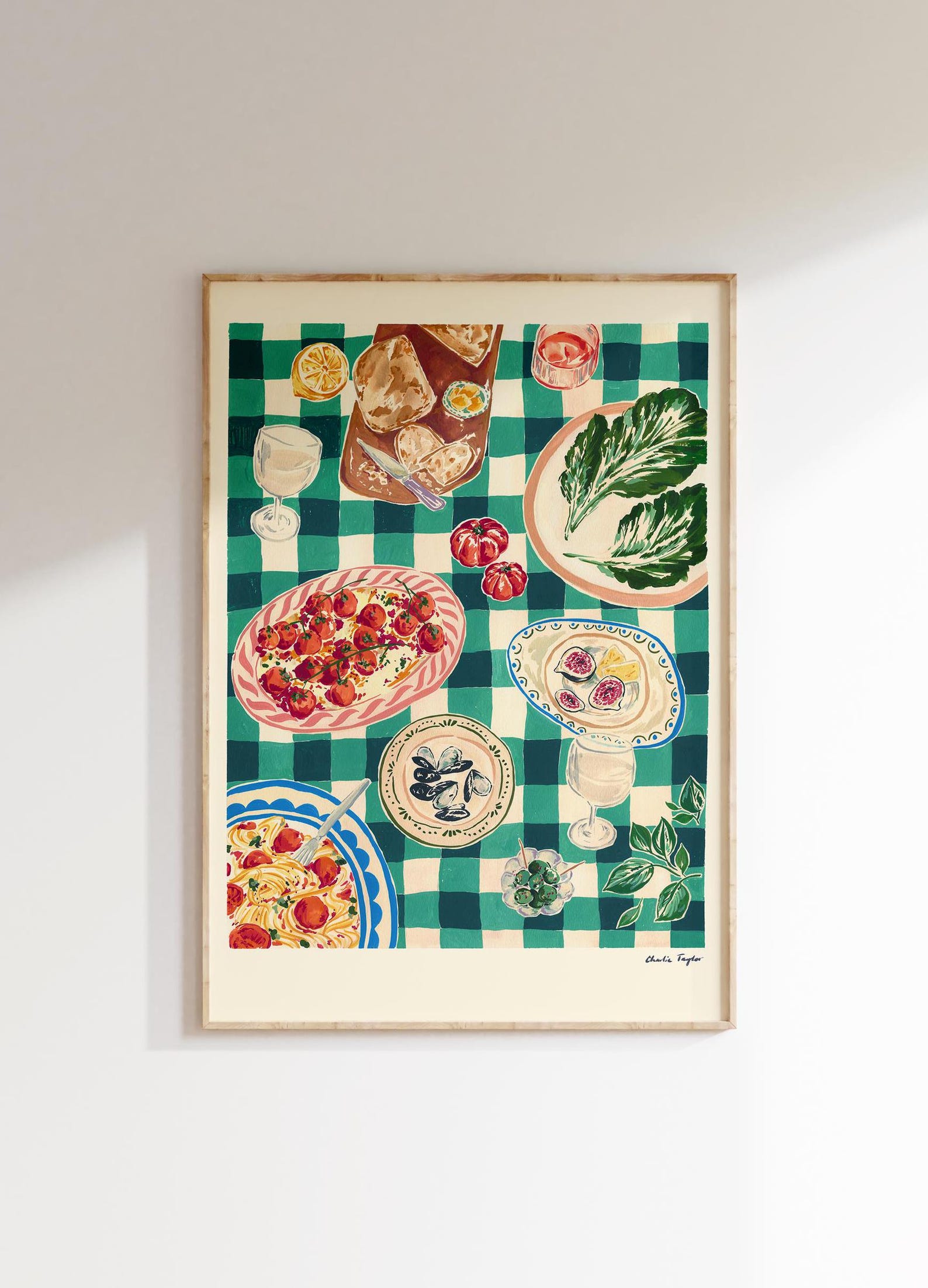 Dinner Table Art Print, Picnic Print, Dinner Poster, Kitchen Print ...