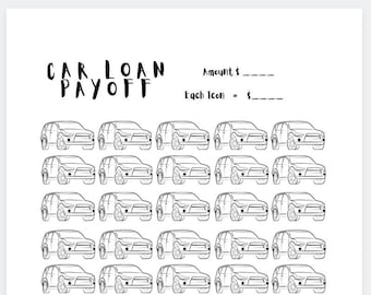 Design & Templates Car Loan Payoff Tracker Paper & Party Supplies ...
