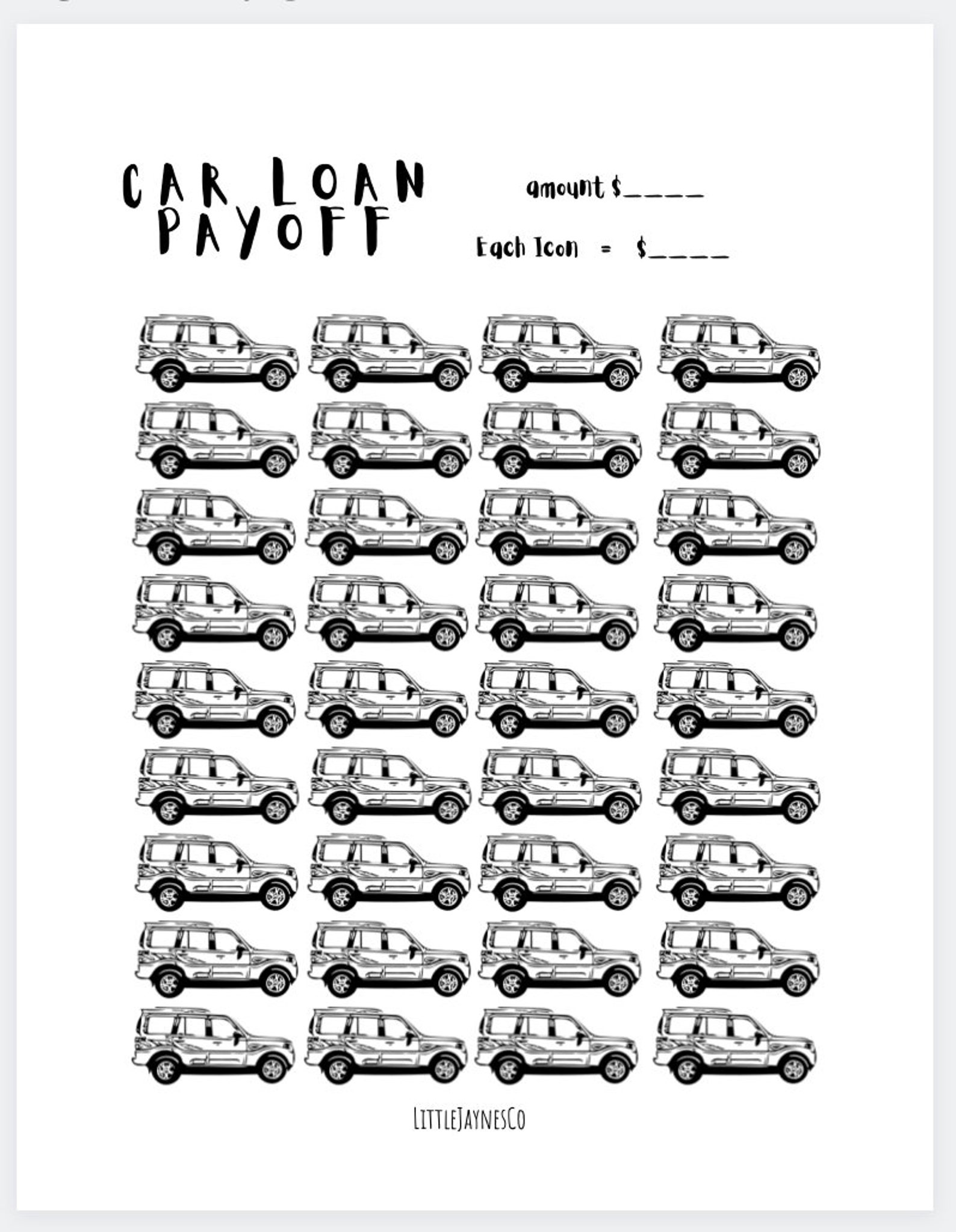 Car Loan Tracker, Debt Payoff, Money Goal, Debt Free Challenge - Etsy