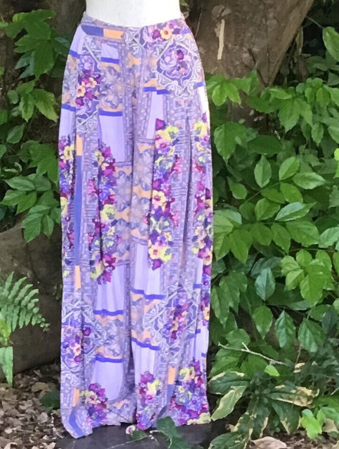 Vintage 70s Maxi Wide Leg Pants With Side Pockets - Etsy