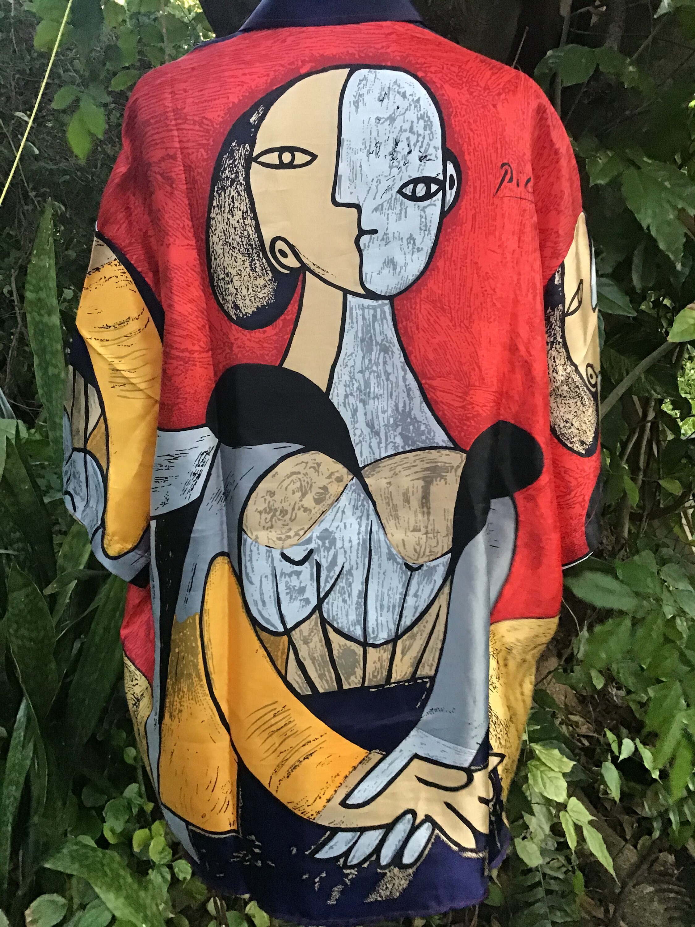 Pablo Picasso Print Silk Shirt - Etsy