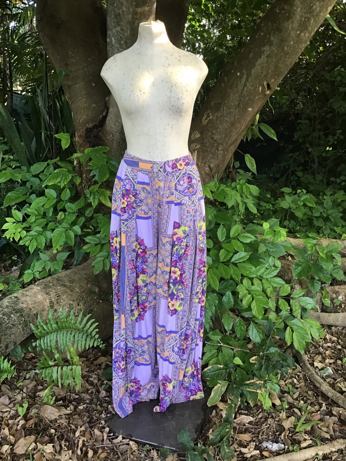 Vintage 70s Maxi Wide Leg Pants With Side Pockets - Etsy