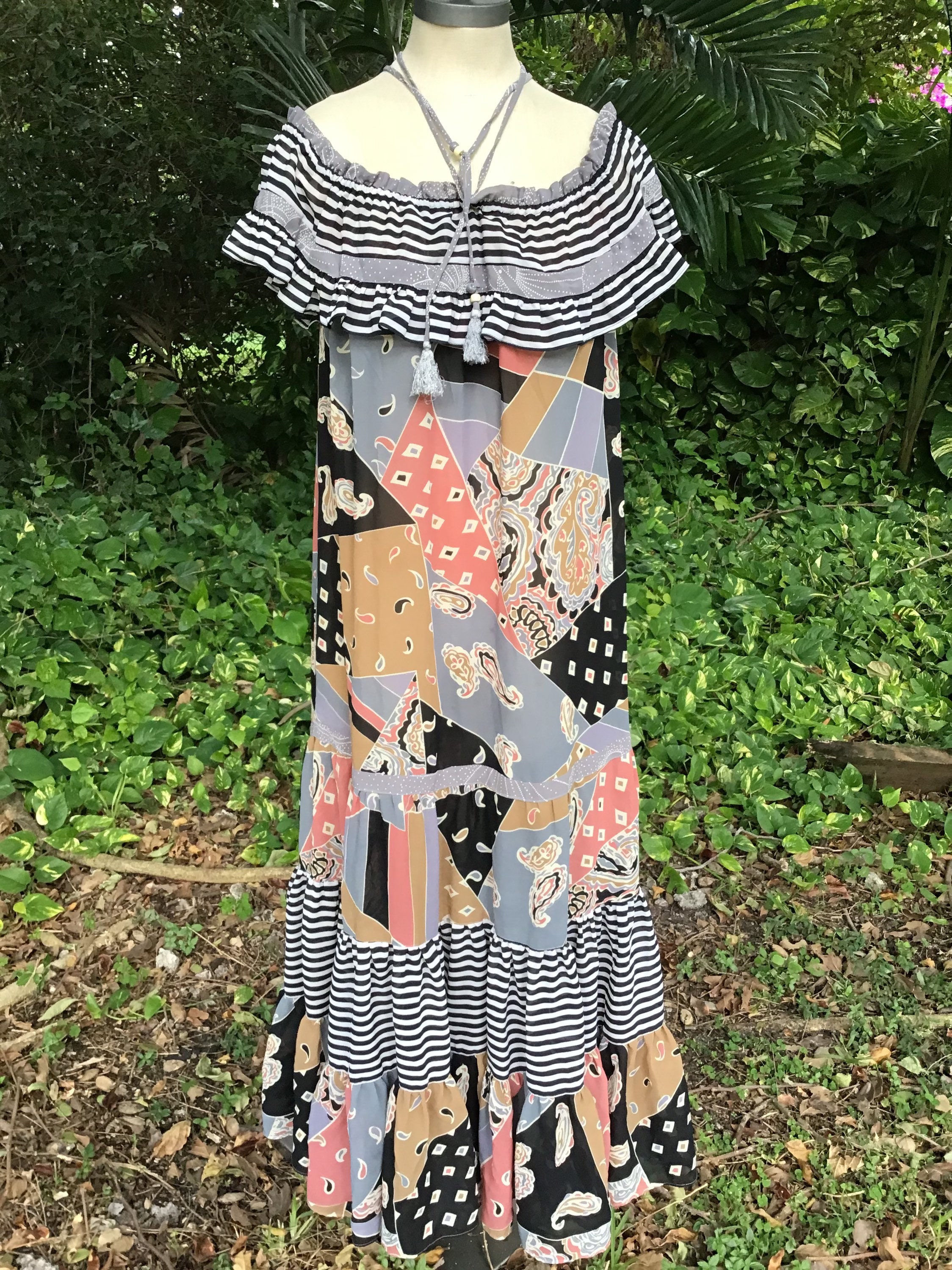 Vintage Diane Frey Maxi Dress - Etsy