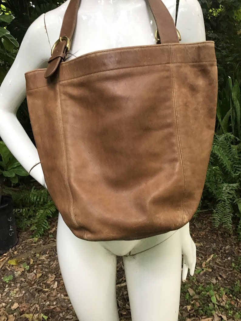 Vintage Coach Tote 1990s Leather Bag - Etsy