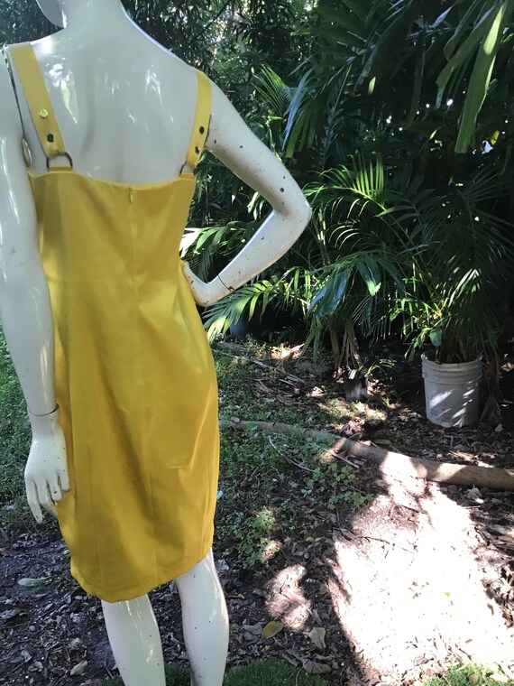 Vintage Cache 90s chic yellow Dress with zippers - Gem