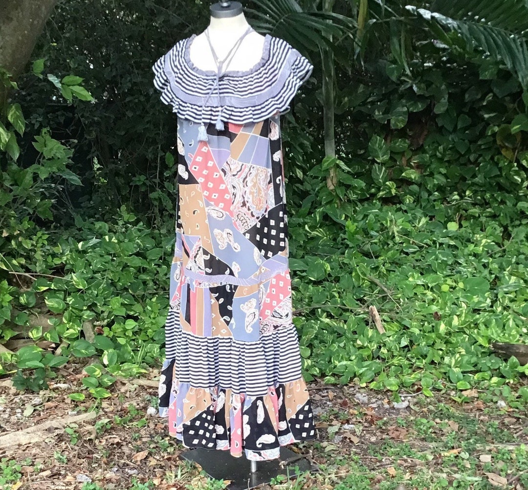 Vintage Diane Frey Maxi Dress - Etsy