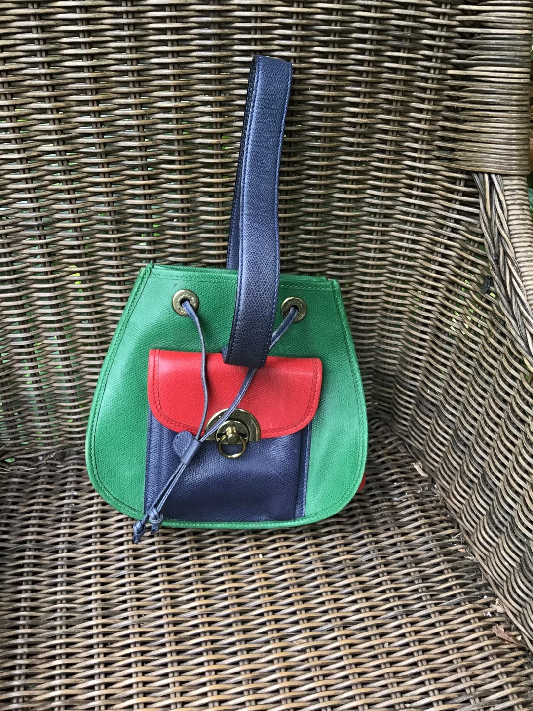 Vintage Tri Color Hand Bag - Etsy