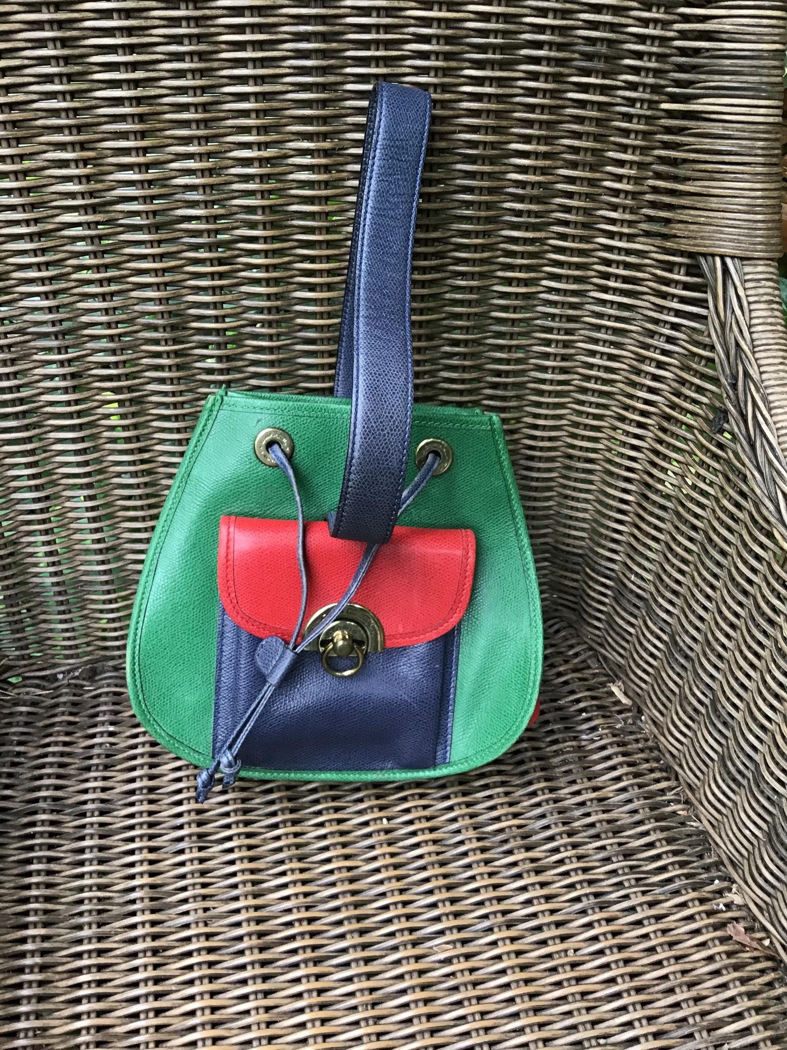 Vintage Tri Color Hand Bag - Etsy