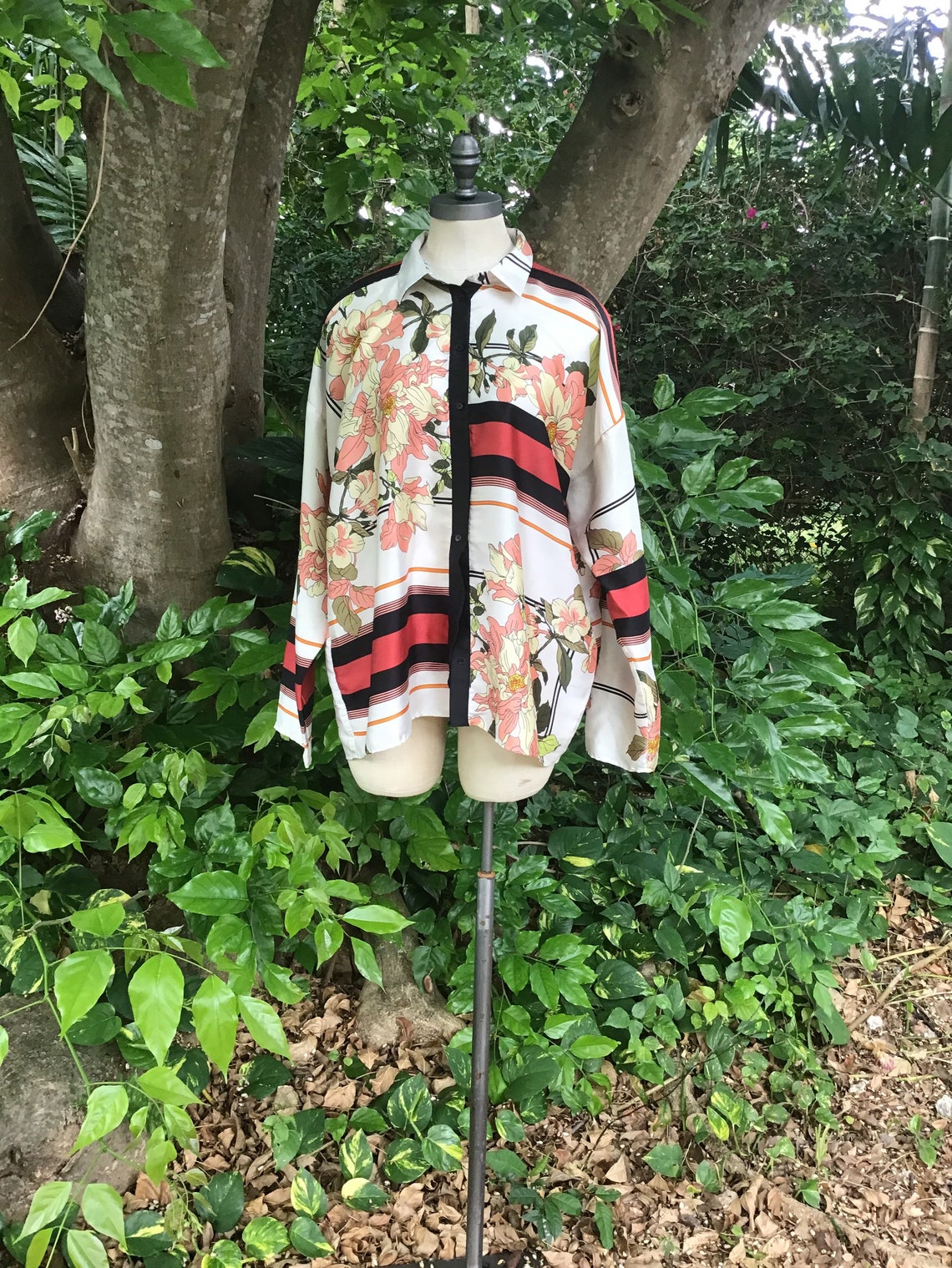 Vintage Zara Patterned Shirt - Etsy