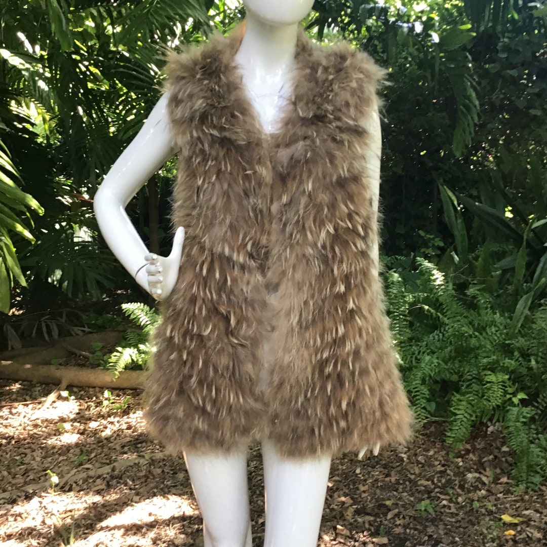 Vintage Sleeveless Vest With Fur - Etsy