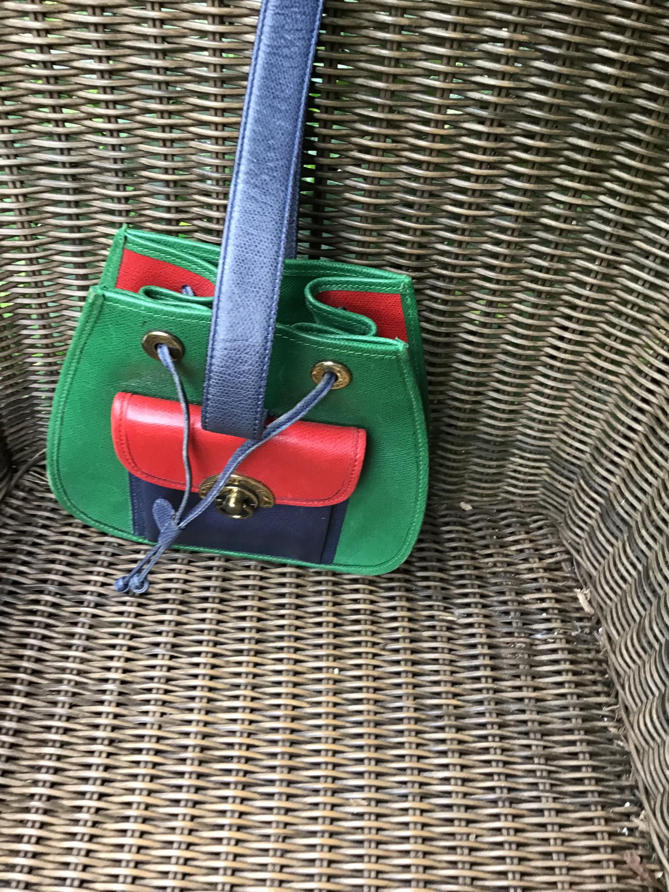 Vintage Tri Color Hand Bag - Etsy