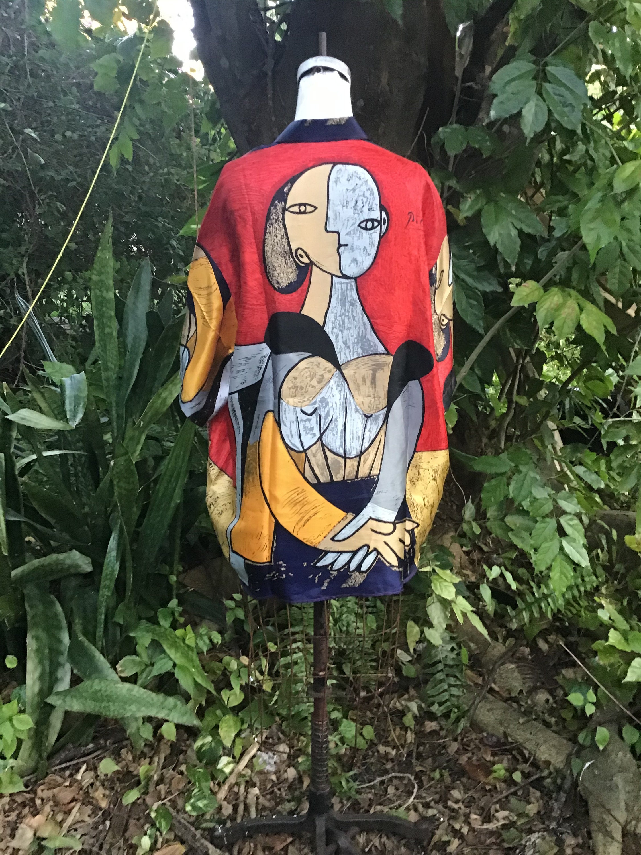 Pablo Picasso Print Silk Shirt - Etsy