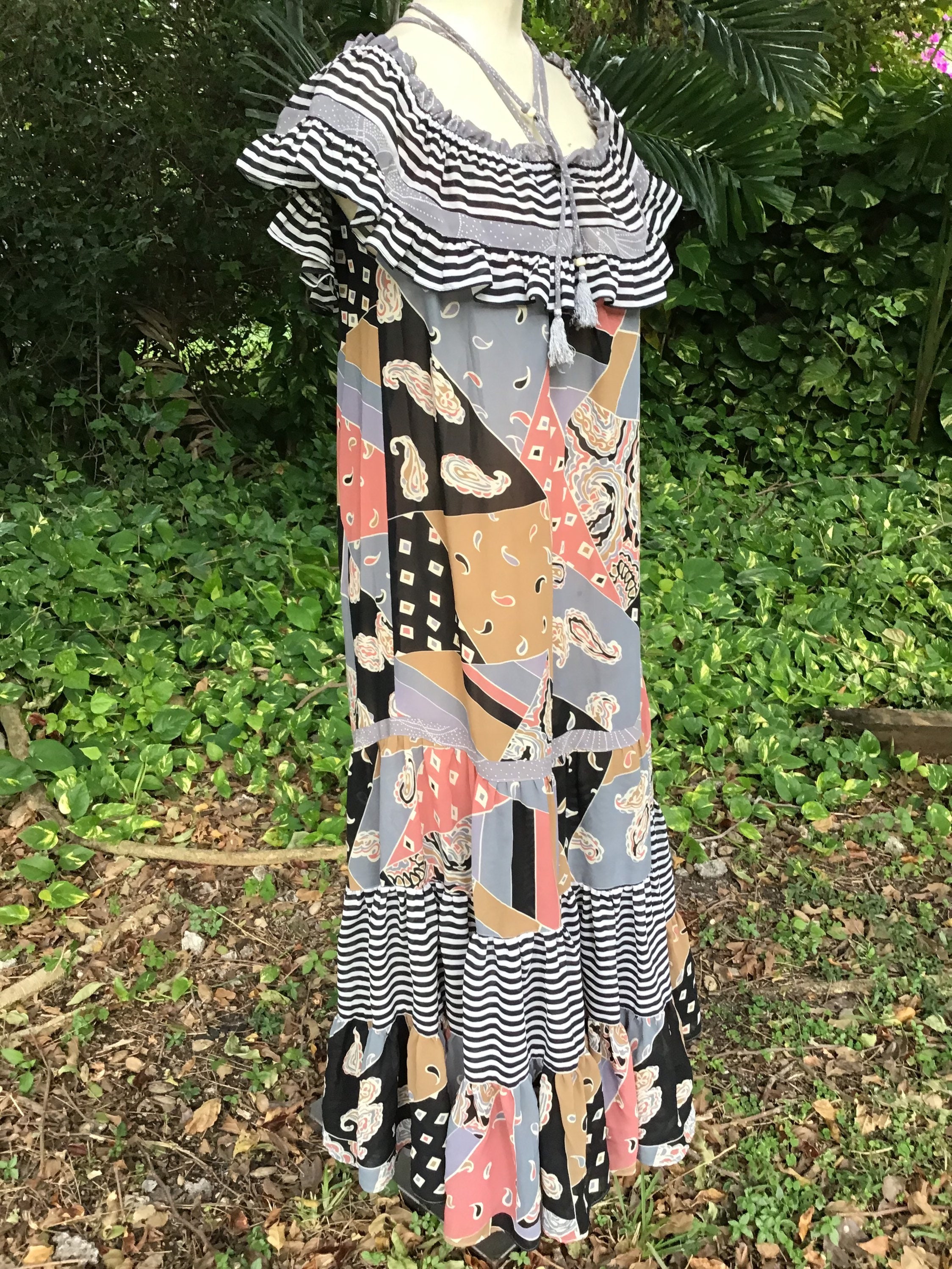 Vintage Diane Frey Maxi Dress - Etsy