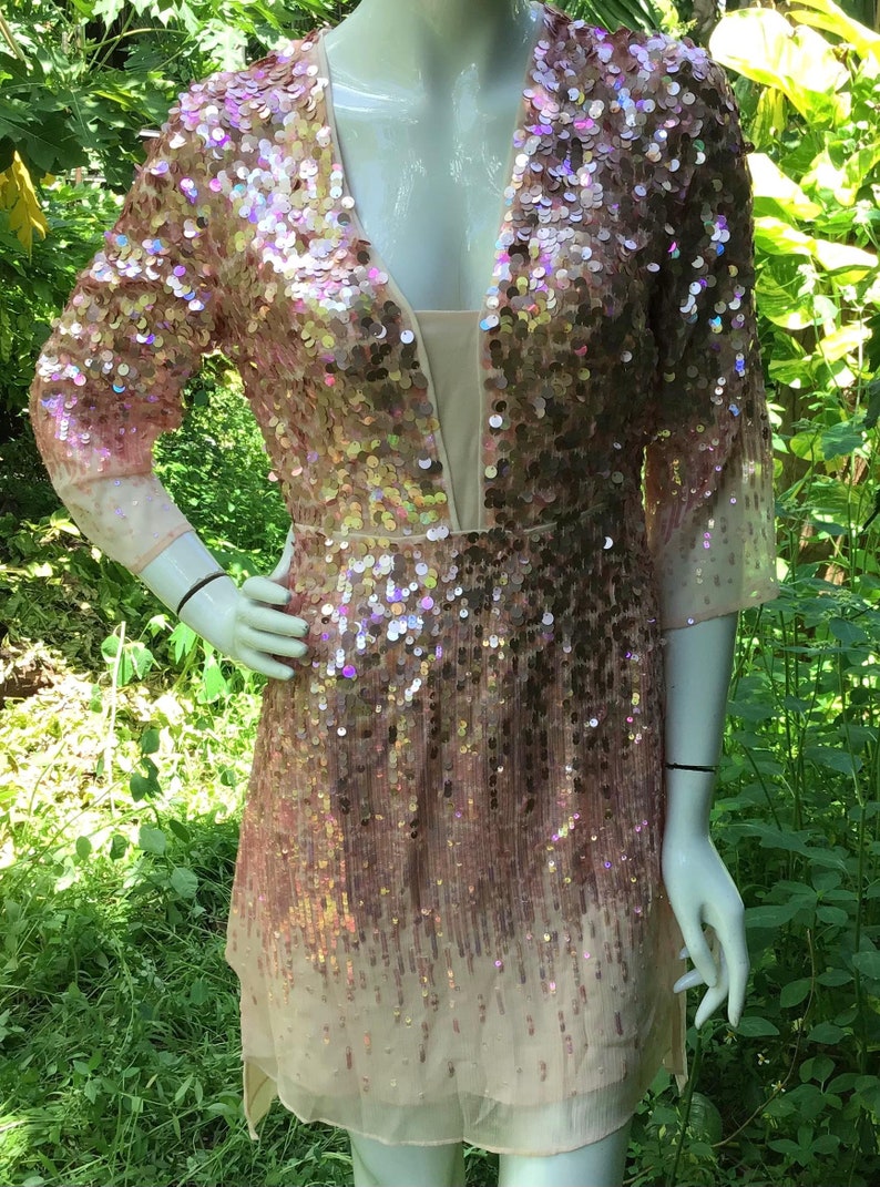 Vintage Sequins and Silk Designer Halston - Etsy