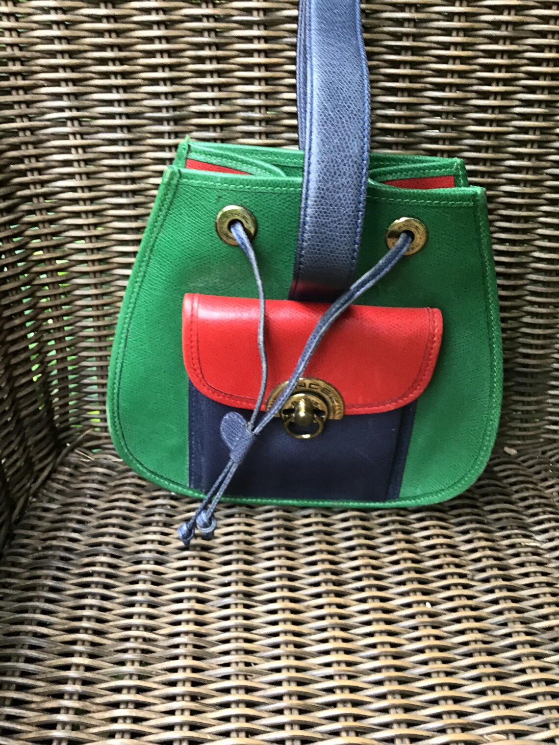 Vintage Tri Color Hand Bag - Etsy