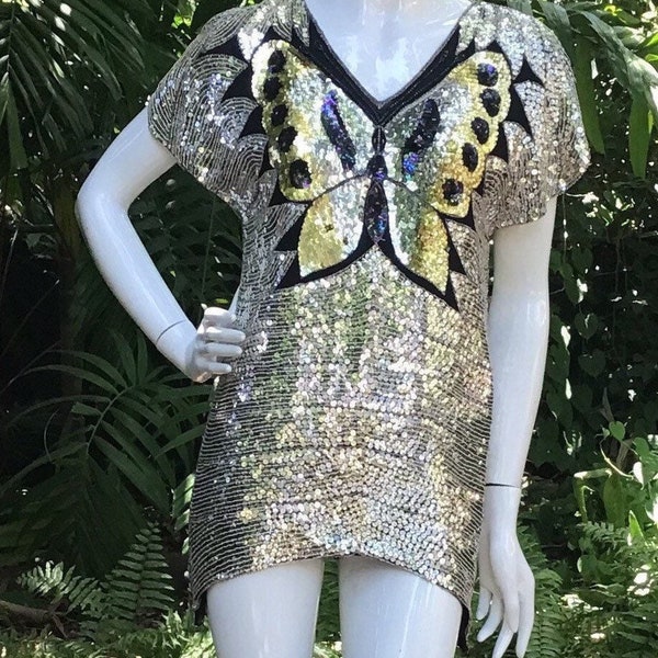Butterfly Sequin Top - Etsy