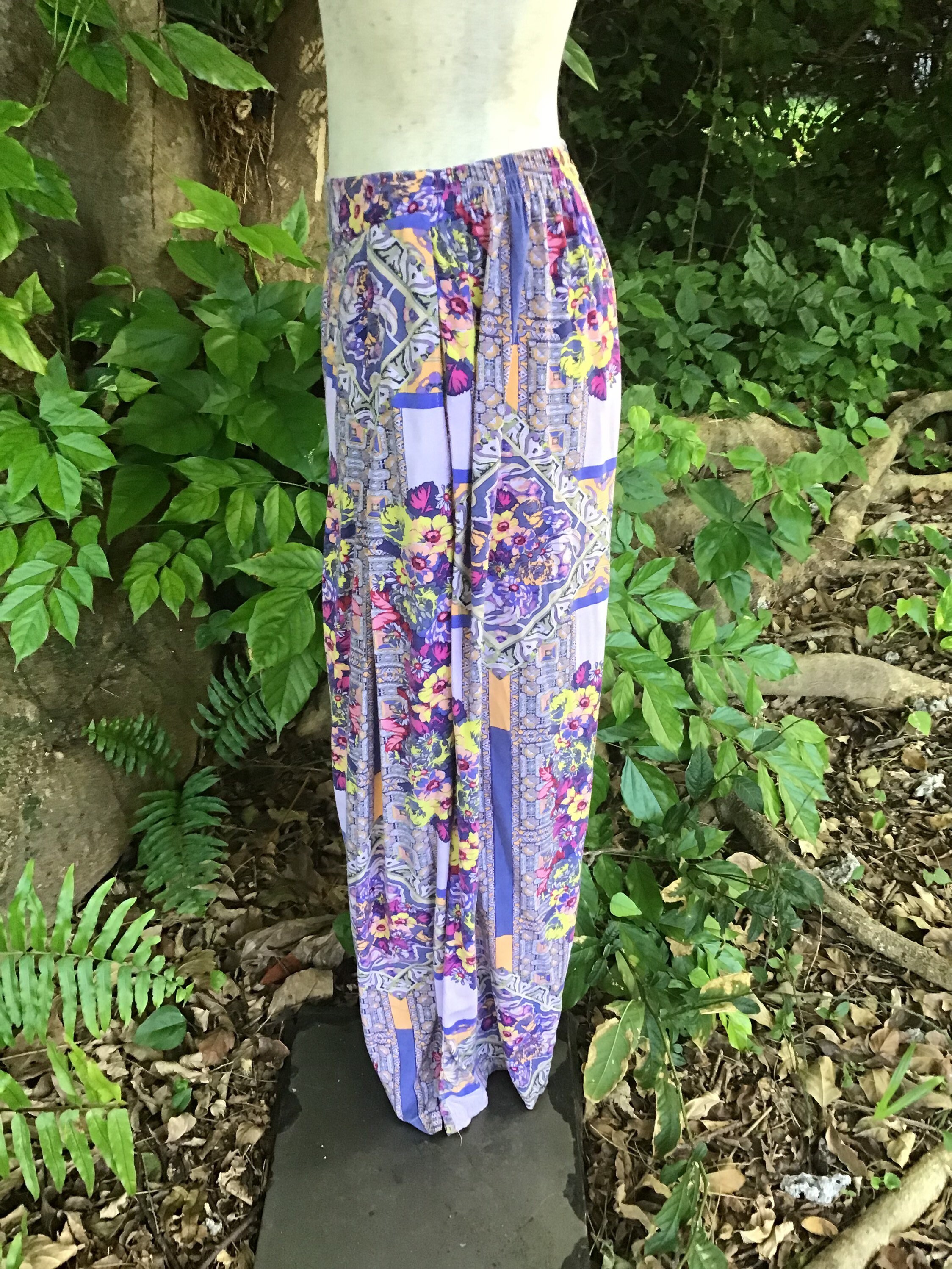 Vintage 70s Maxi Wide Leg Pants With Side Pockets - Etsy