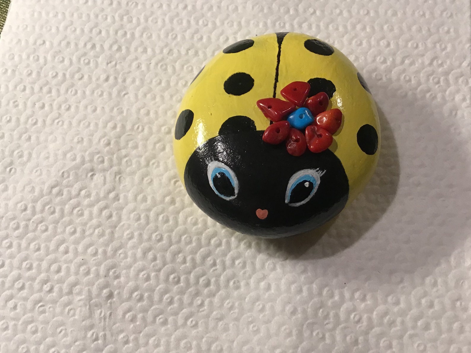 Rock Painted Lady Bugs. - Etsy