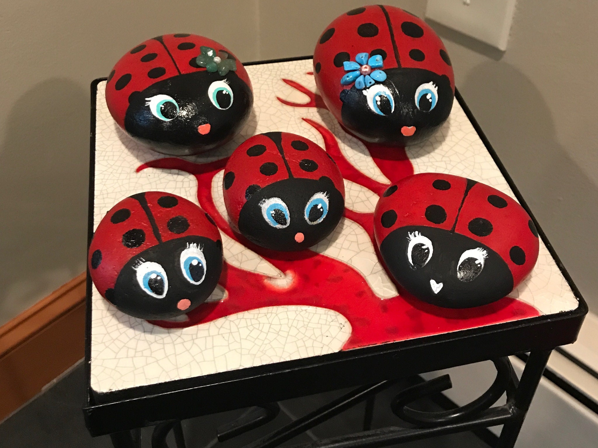 Painted Ladybug Rocks - Etsy