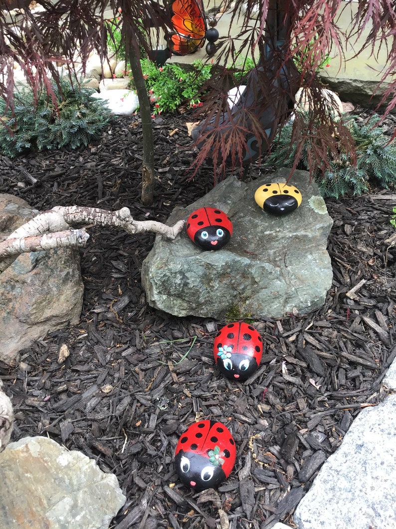 Painted Ladybug Rocks - Etsy