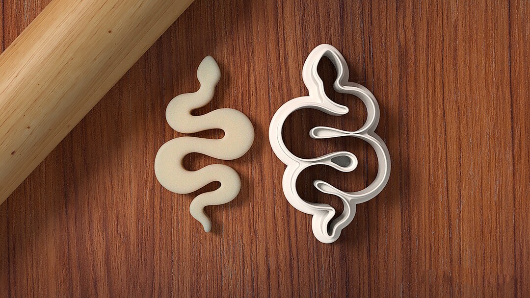 STL File Snake Cookie Cutter - Snake Earring - Worm Fondant Cutter ...