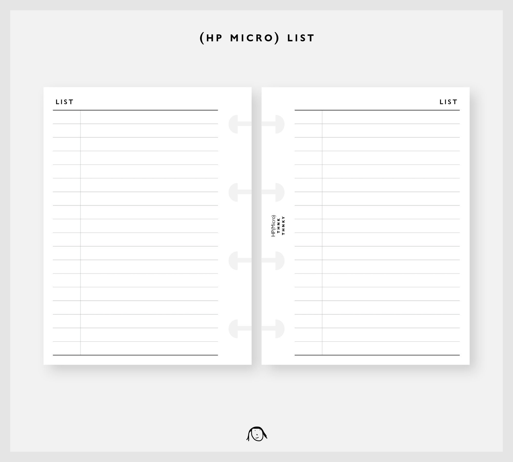 HP Micro Size List Printable Inserts Etsy
