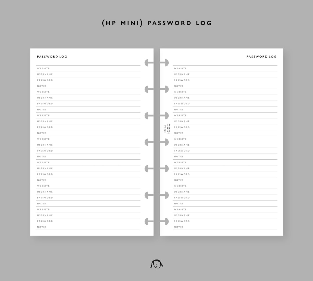 HP Mini Size Password Log Printable Inserts - Etsy