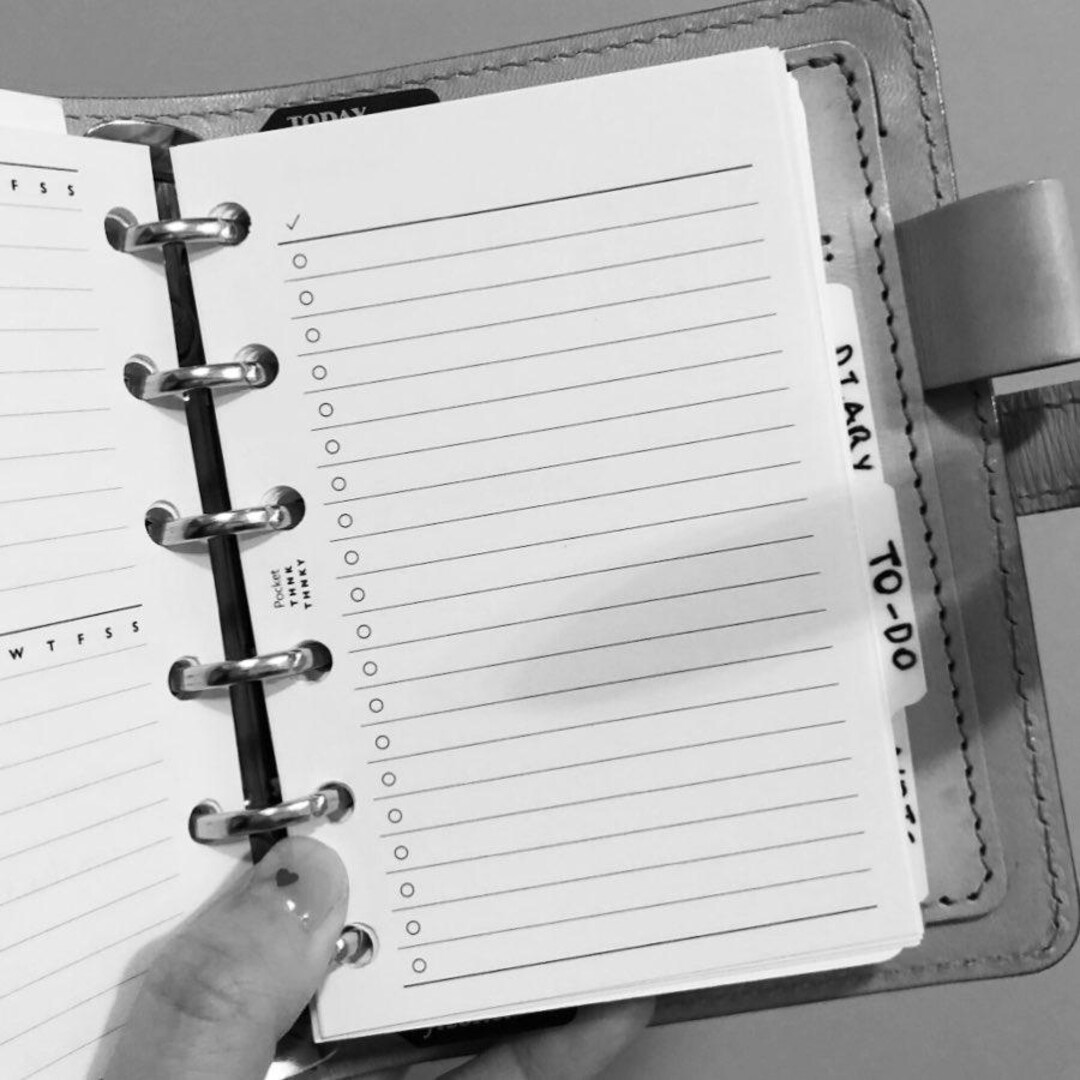 POCKET Size Checklist Printable Inserts / Agenda Printable / Ring ...