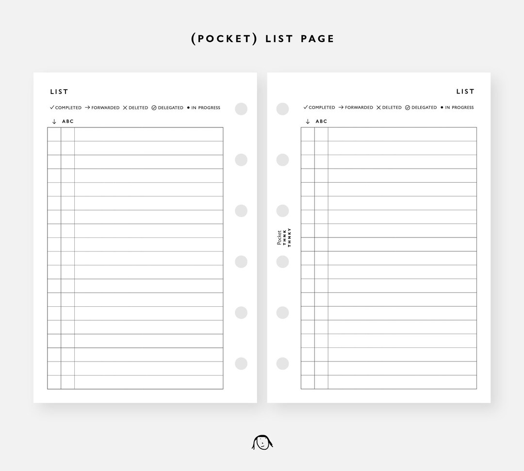 POCKET Size List Printable Inserts - Etsy