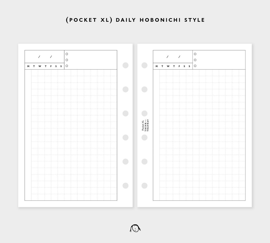 POCKET XL Tamaño Daily Hobonichi Style Inserciones imprimibles - Etsy ...