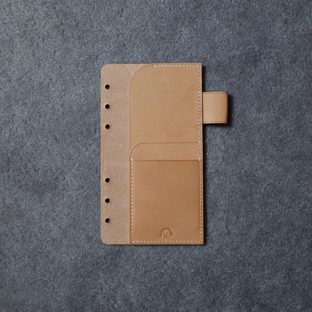 Vegetable Tanned Leather Personal Size Flyleaf V1 / Handmade Ring ...